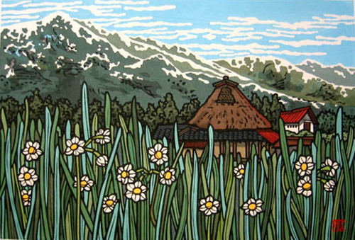 NISHIJIMA,Katsuyuki [early spring in Hira`00] woodblock | Yoseido Gallery