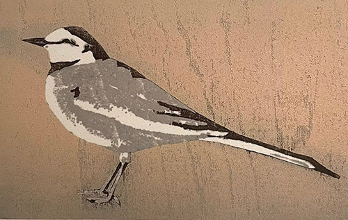 HIROSE,Takashi [White Wagtail] woodblock | Yoseido Gallery
