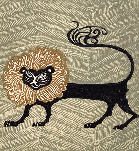 MORIMURA,Ray [Lion ] woodblock | Yoseido Gallery