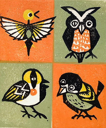 MORIMURA,Ray [birds] woodblock | Yoseido Gallery