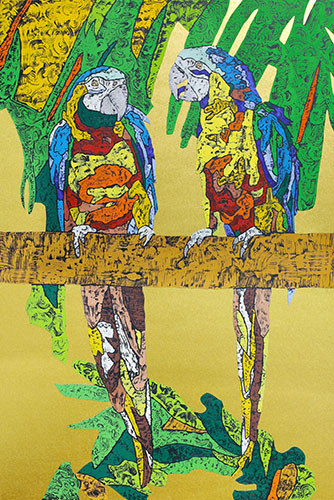 KITAJIMA,Yusuke [Blue-and-yellow Macaw] Woodblock - monotype | Yoseido ...