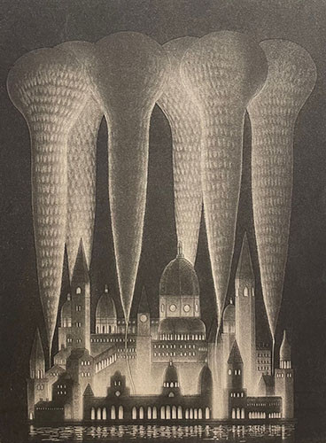 RISHO,Shigeo [warmth of the town `20] copperplate | Yoseido Gallery