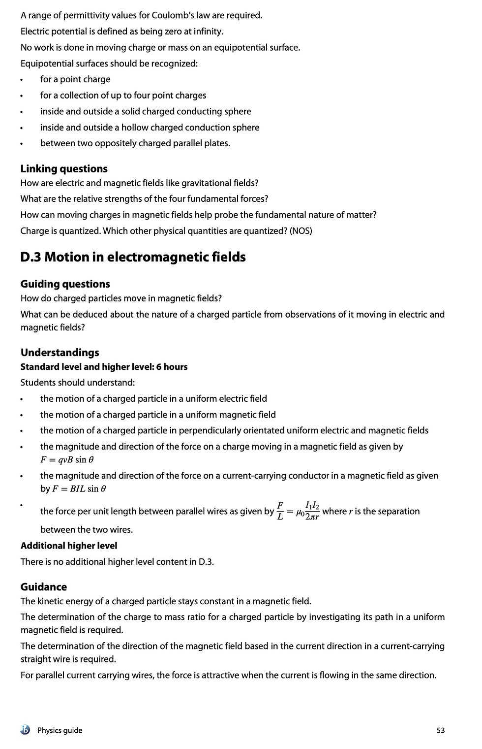 New IB HL and SL Physics Syllabus (First Assessment in 2025)