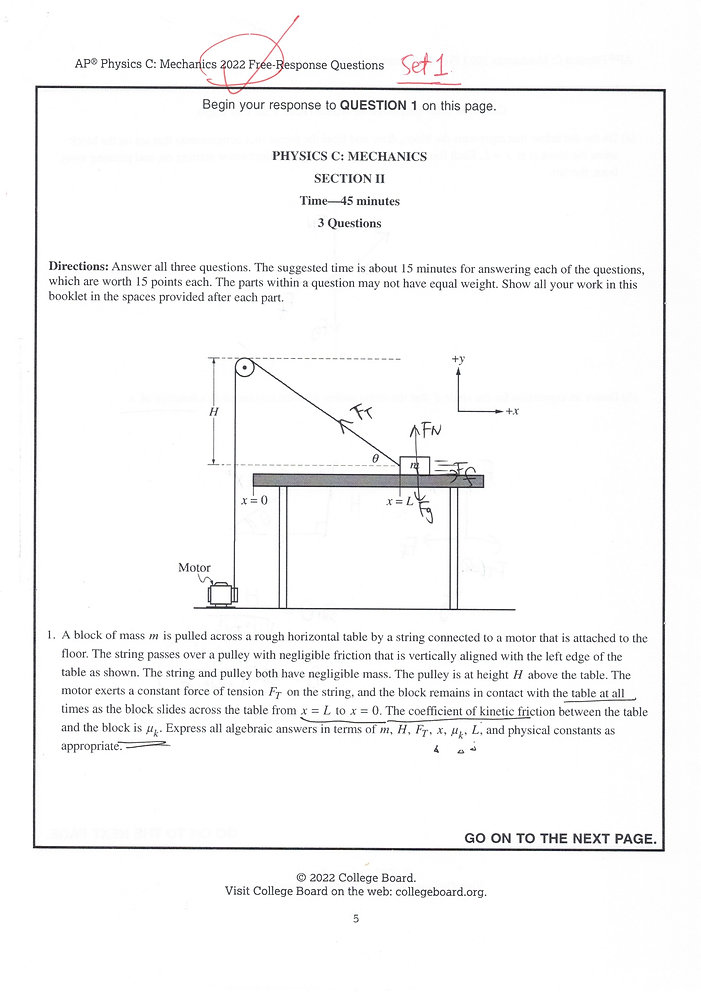 Detailed Solutions for AP Physics C Mechanics 2022 FRQ Set 1