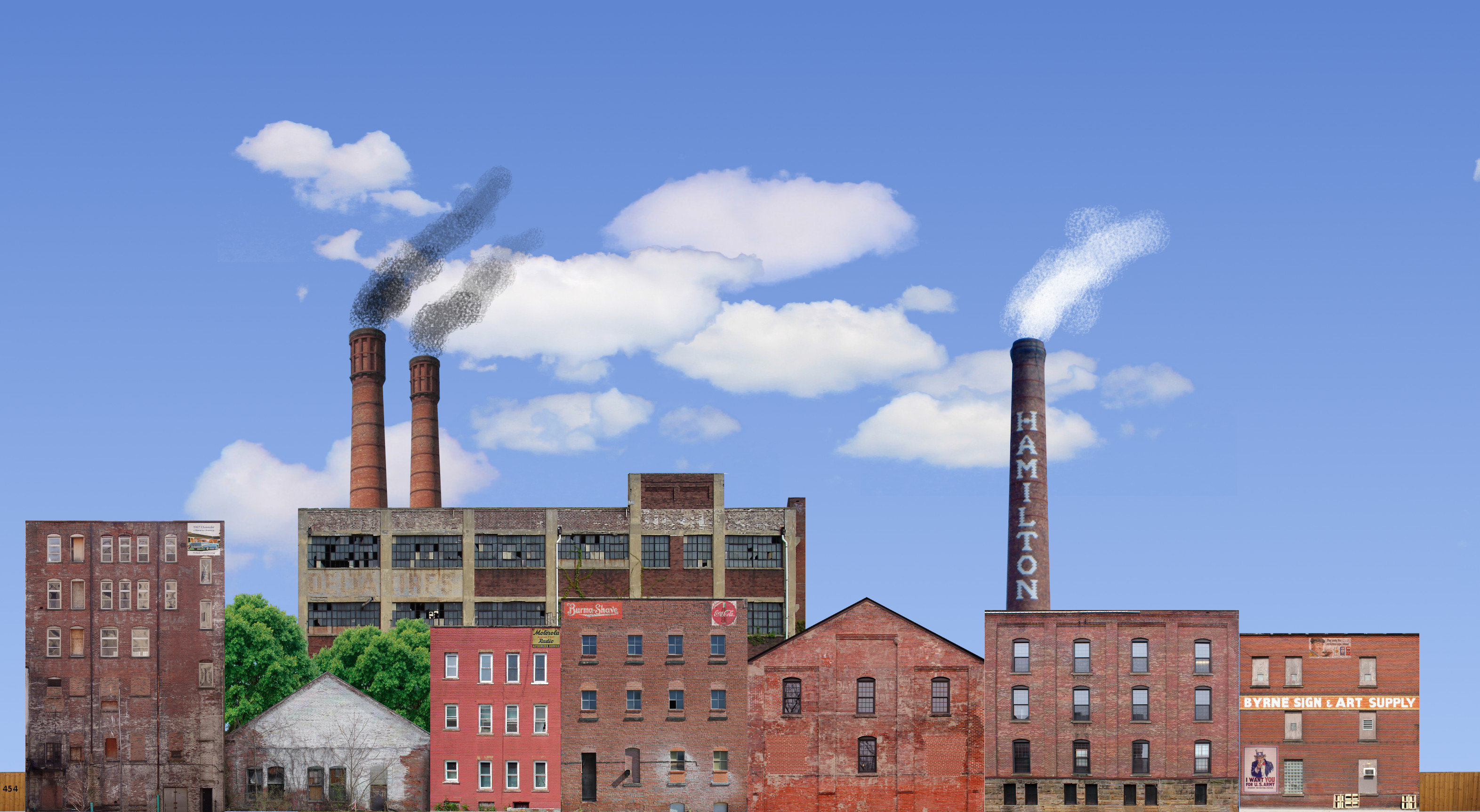 # 454 HO Scale COMMERCIAL BACKS Backdrop | flats