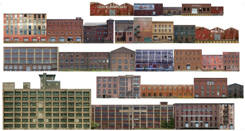 #501 N scale Industrial Buildings. 30 buildings | flats