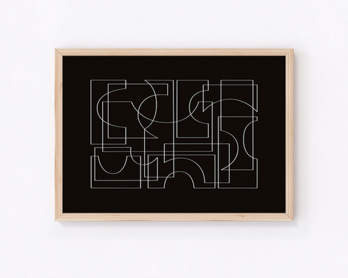 Lines forming Shapes Black | miel