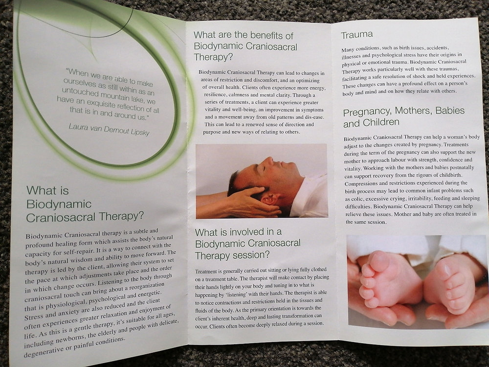 BIODYNAMIC Cranio Sacral Therapy brochure