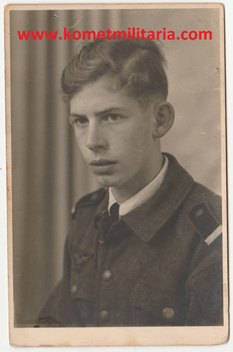 Portrait Hitlerjugend Luftwaffe Flakhelfer | Komet Militaria