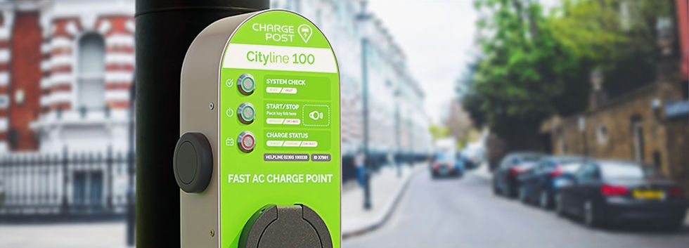 ChargePost, Kerbside Electric vehicle chargers | charge vehicle on lamppost