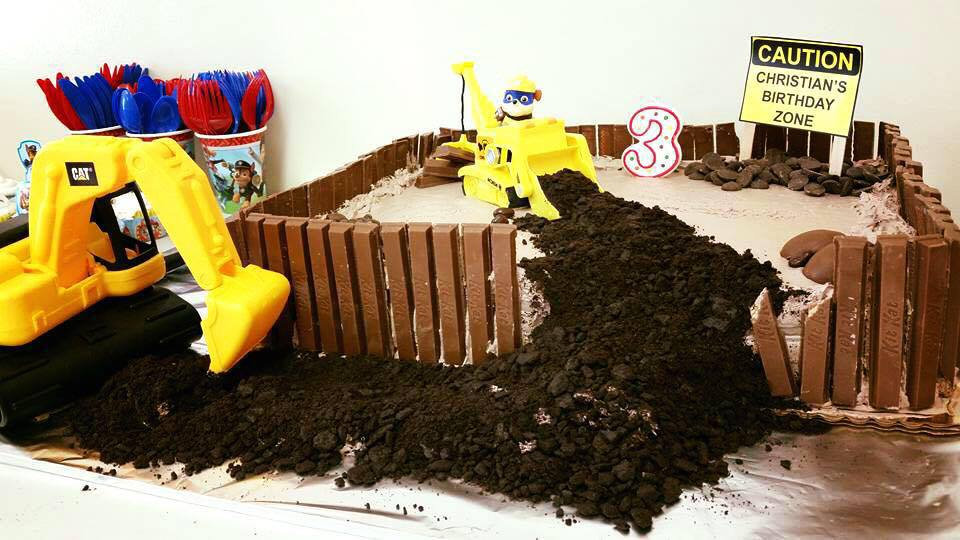 Easy DIY Paw Patrol Rubble Construction Site Cake