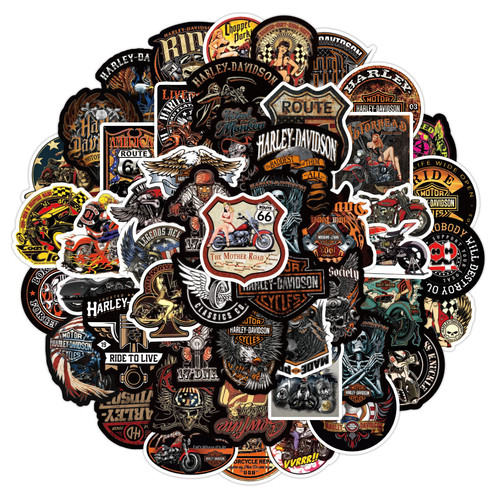 50 Pc Harley Motorcycle Pack | Prints2Stickers