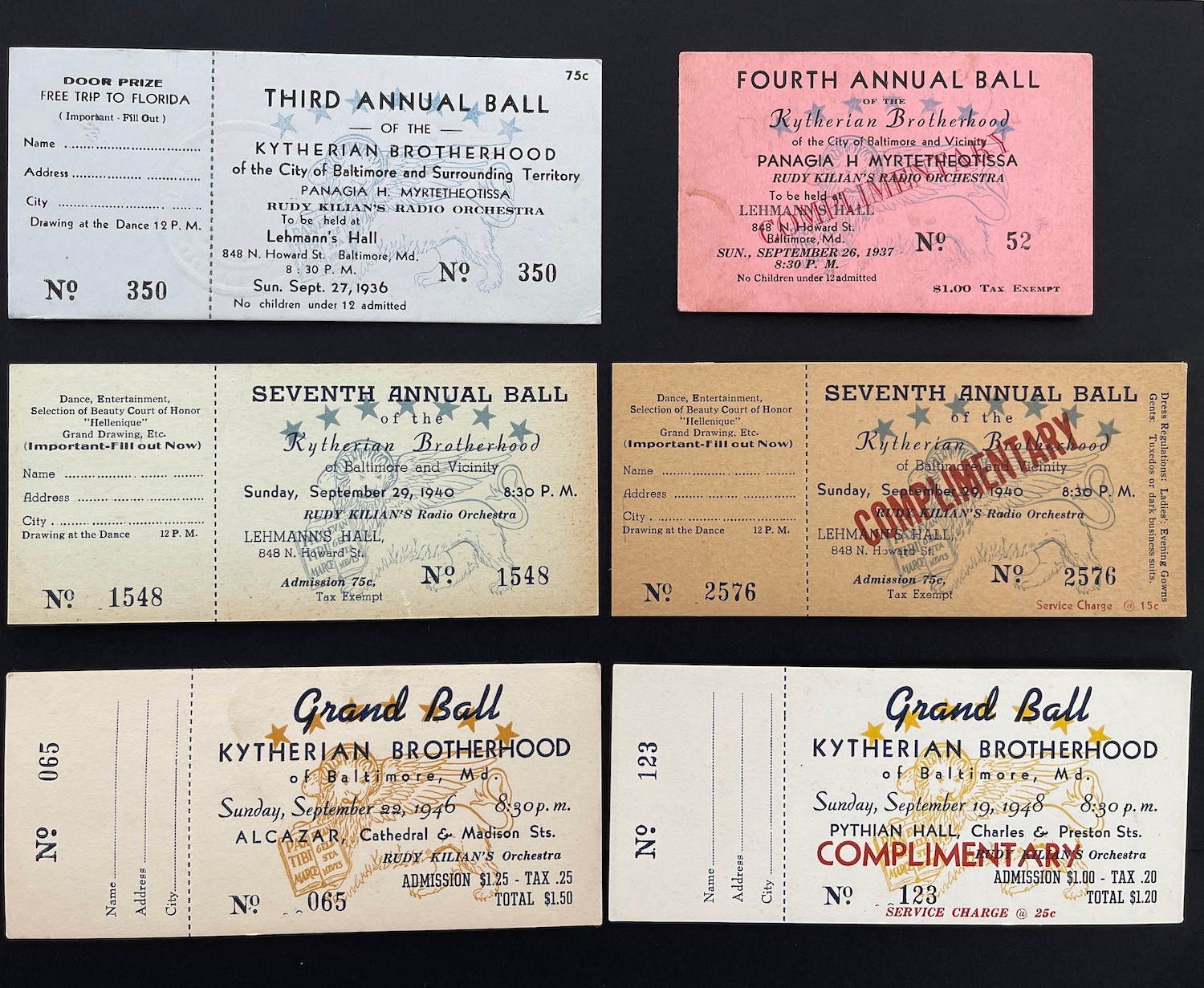 Baltimore Kytherian Ball tickets - what a wonderful story they tell