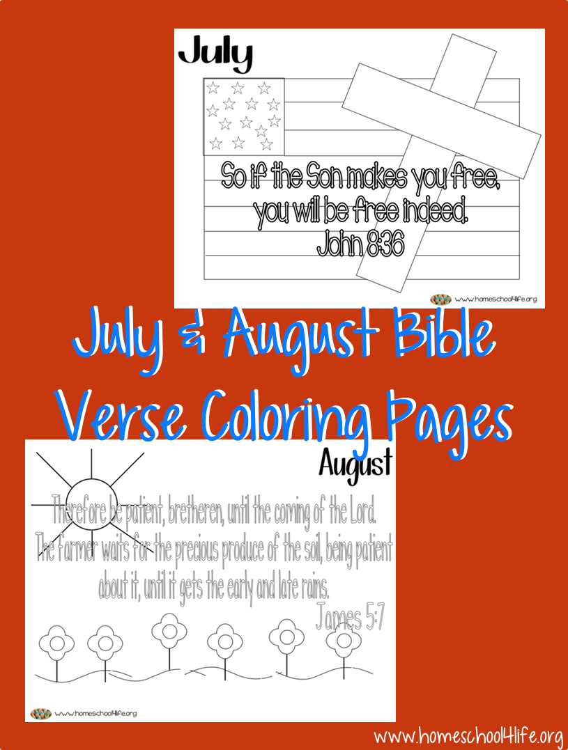 July & August Bible Verse Coloring Pages