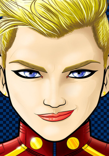 Captain Marvel HeadShot | TERRY HUDDLESTON ART