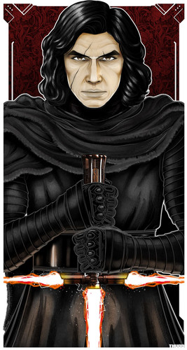 Kylo Ren ICON MASK / NO MASK Texture Print | TERRY HUDDLESTON ART
