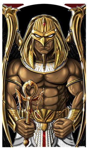 Hawk-Man Pharaoh ICON | TERRY HUDDLESTON ART