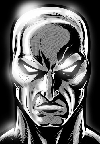 Sliver Surfer HeadShot | TERRY HUDDLESTON ART