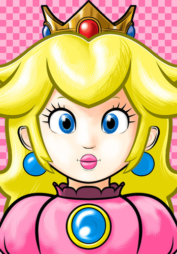 Princess Peach headshot | TERRY HUDDLESTON ART
