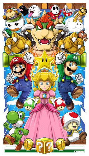Mario Bros Impact Series textured. | TERRY HUDDLESTON ART