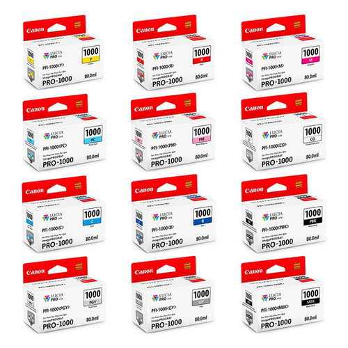 80ml Canon PFI-1000 Ink Cartridges For PRO-1000 | MBK/PBK/C/M/Y/PC/PM ...