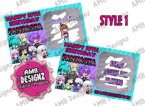 Gacha Life Scratch Off Ticket Favor - Gacha Life Party Supplies ...