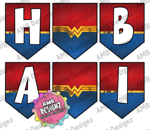 Wonder Women Party Banner 1 - Wonder Women Party Supplies | Digitalproducts