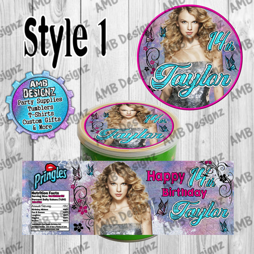 Taylor Swift Pringles Labels - Taylor Swift Party Supplies ...