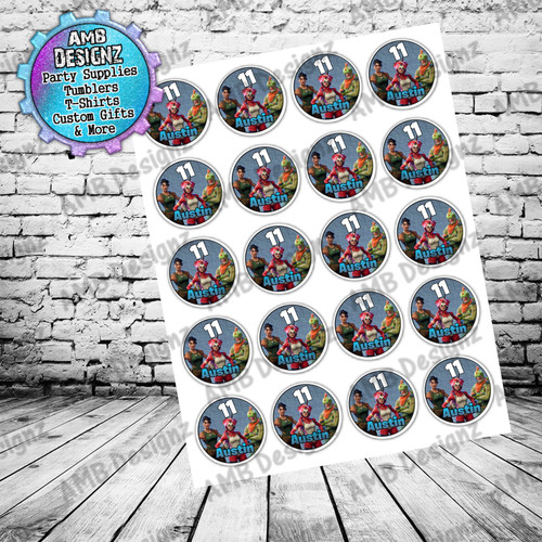 Fortnite 2inch Round Labels - Fortnite Party Supplies | Digitalproducts