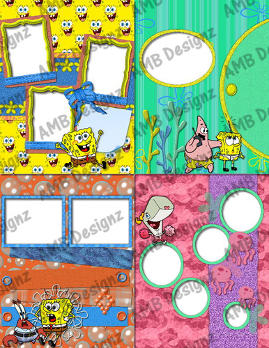 SpongeBob Squarepants Scrapbooking Premade Pages