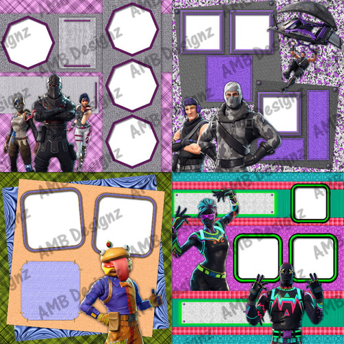 Fortnite Digital Scrapbooking Premade Pages - Fortnite Party Supplies