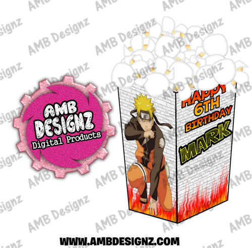 Naruto Popcorn Box Favor - Naruto Party Supplies