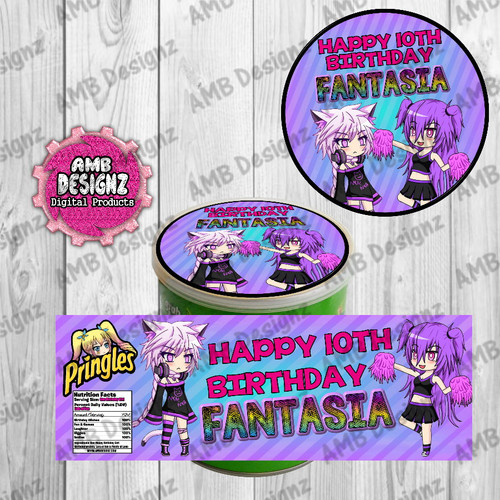 Gotcha Life Pringles Can Labels - Gotcha Life Party Supplies