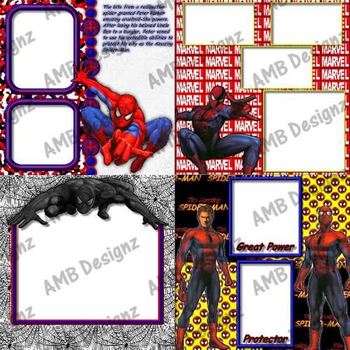 Spider-Man Scrapbooking Premade Pages