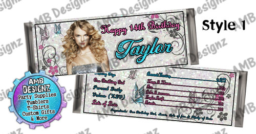 Taylor Swift Candy Bar Wrapper, Taylor Swift Party Supplies ...