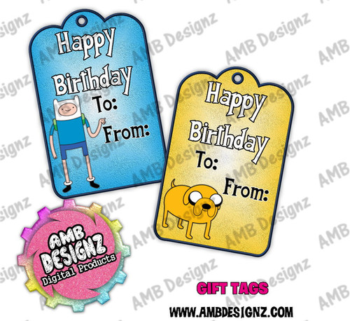 Adventure Time Gift Tag Party Favors - Adventure Time Party Supplies