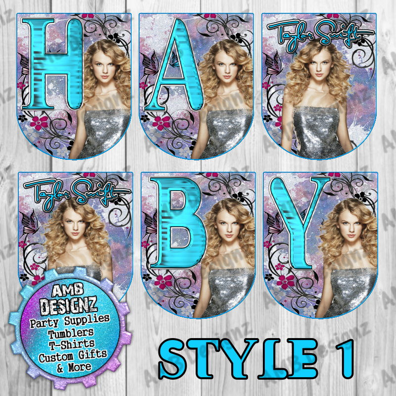 Taylor Swift Printed Banner - Taylor Swift Party Supplies | Digitalproducts