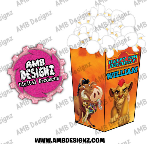 Lion Guard - Lion King Popcorn Box Favor - Lion Guard - Lion King Party ...