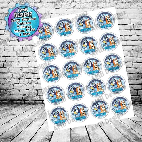 Bluey 2inch Round Labels - Bluey Party Supplies | Digitalproducts