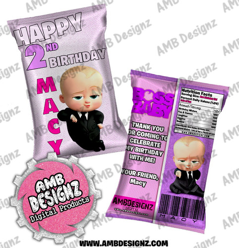 Boss Baby Chip bag favors Party Supplies | Digitalproducts