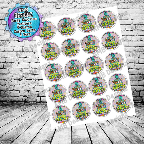 Scooby Doo 2inch Round Labels - Scooby Doo Party Supplies | Digitalproducts
