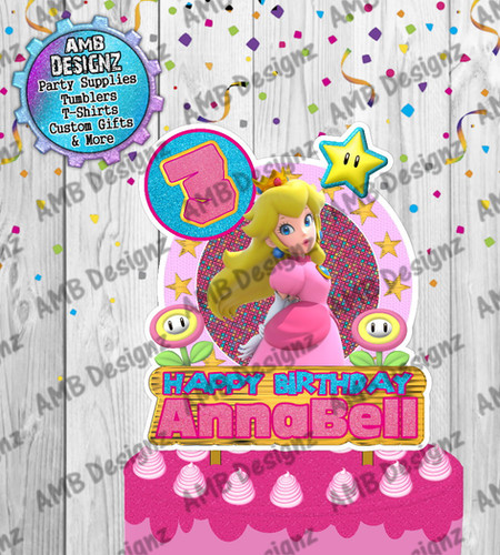 Princess Peach Printed Cake Topper - Princess Peach Party Supplies ...