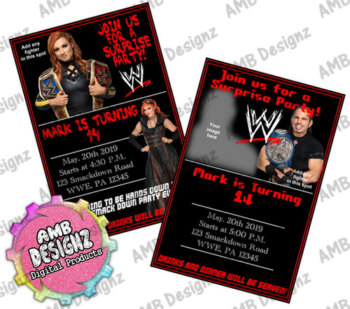 WWE Invitations - WWE Party Supplies