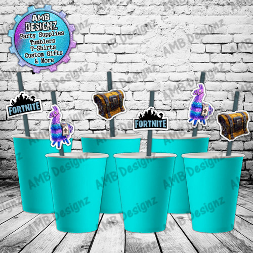 Fortnite Paper Straws - Fortnite Party Supplies | Digitalproducts