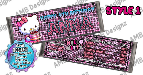 Hello Kitty Candy Bar Wrapper, Hello Kitty Party Supplies | Digitalproducts