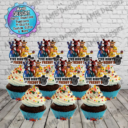 Five nights at Freddys Cupcake Toppers - FNAF Party Supplies ...