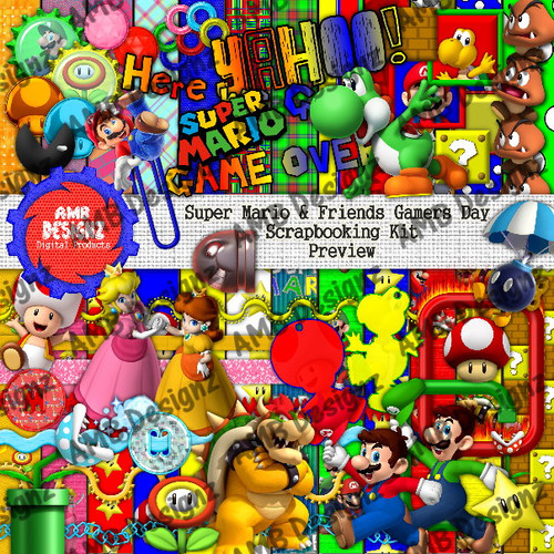 Super Mario Scrapbooking Kit