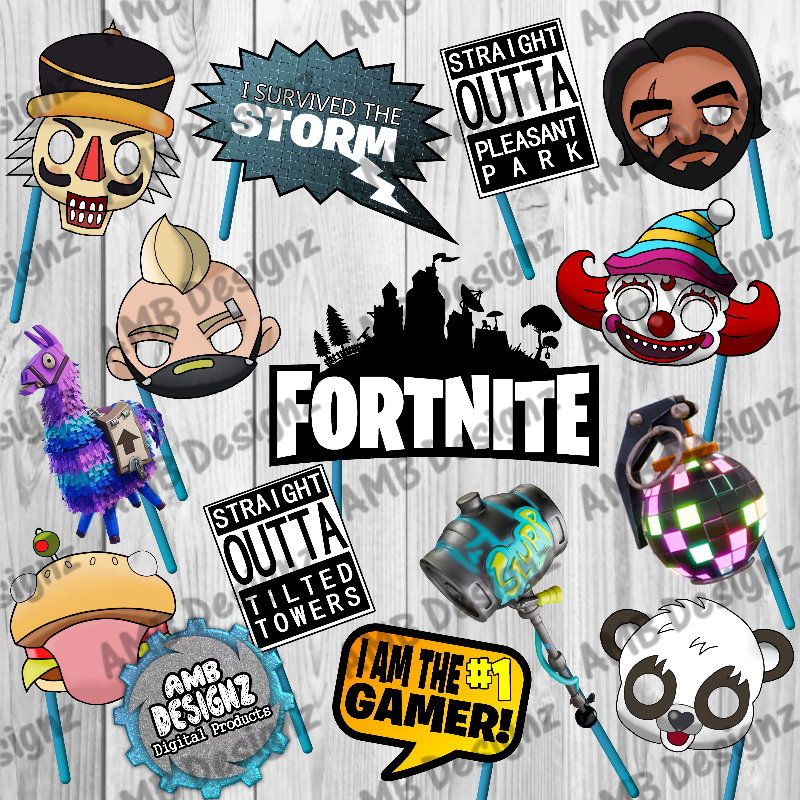 Fortnite Photo Booth Props - Fortnite Party Decorations