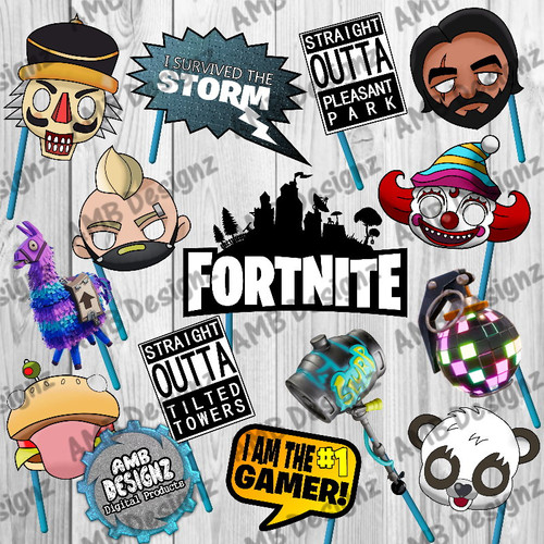 Fortnite Photo Booth Props - Fortnite Party Decorations