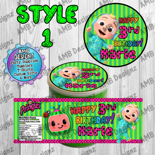 Cocomelon Pringles Labels - Cocomelon Party Supplies | Digitalproducts